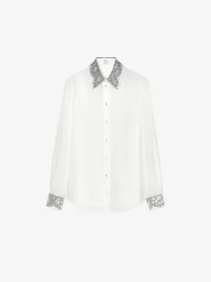 Alexander McQueen Floral Lace Detail Shirt - Ivory