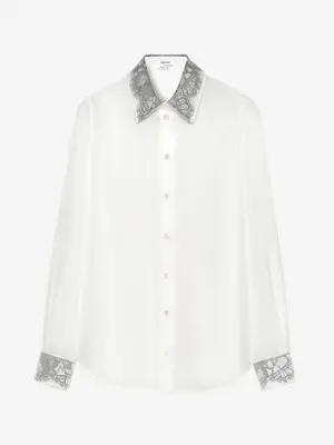 Alexander McQueen Floral Lace Detail Shirt - Ivory