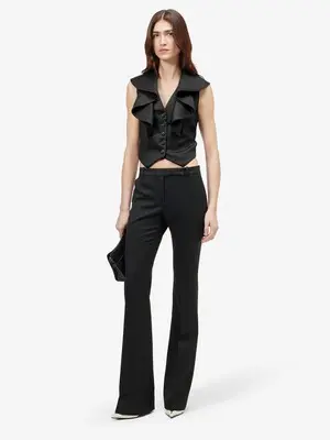 Alexander McQueen Waterfall Collar Tailored Waistcoat - Black
