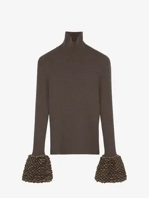 Alexander McQueen Knit Feathers Top - Brown