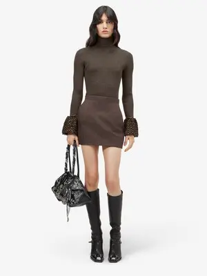 Alexander McQueen Knit Feathers Top - Brown