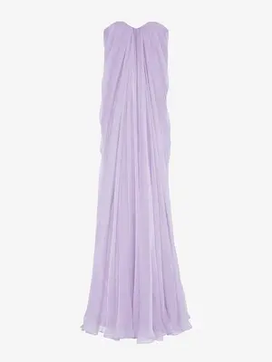 Alexander McQueen Bustier Evening Dress - Lilac
