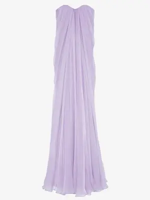 Alexander McQueen Bustier Evening Dress - Lilac