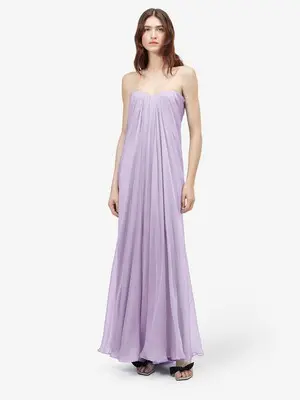 Alexander McQueen Bustier Evening Dress - Lilac