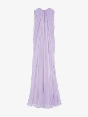 Alexander McQueen Bustier Evening Dress - Lilac