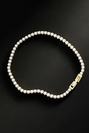 Anthropologie Demi-fe Crystal Tennis Bracelet - Gold