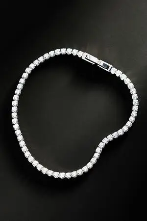 Anthropologie Demi-fe Crystal Tennis Bracelet - Silver