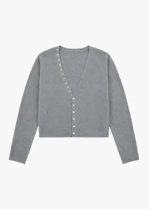 TT STUDIOS Avery Cashmere V-neck Cardigan With Pearl Buttons