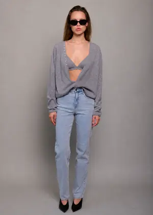 TT STUDIOS Avery Cashmere V-neck Cardigan With Pearl Buttons