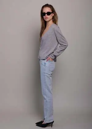 TT STUDIOS Avery Cashmere V-neck Cardigan With Pearl Buttons