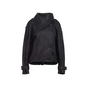 Acne Studios Leather Bomber Jacket - Black
