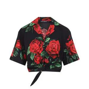 Dolce & Gabbana Cropped Shirt St.rose Rosse - Black