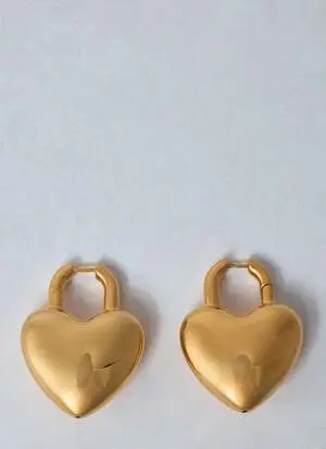 Balenciaga Heart Shaped Lock Earrings