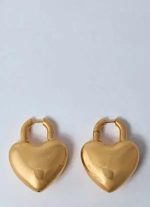 Balenciaga Heart Shaped Lock Earrings