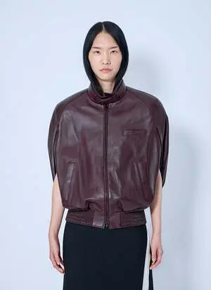 Phoebe Philo Cape Leather Bomber Jacket - Multicolor