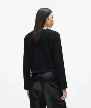Karl Lagerfeld Textured Beaded Cardigan
