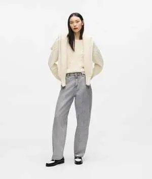 Karl Lagerfeld Coated Python Barrel-leg Jeans