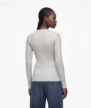 KL JEANS Jeans Metallic Ribbed Sweater With Shoulder Cut-out