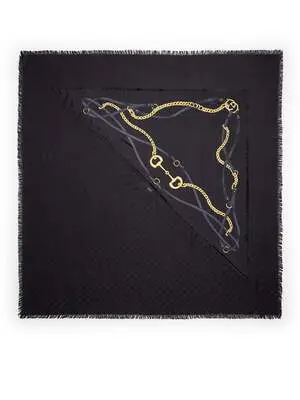 Gucci Gg Wool Silk Jacquard Cape - Black