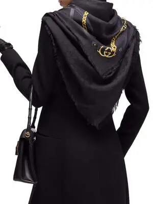 Gucci Gg Wool Silk Jacquard Cape