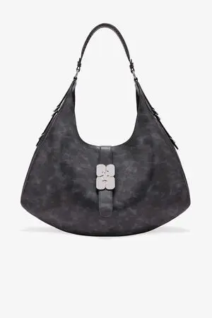 GANNI Dark Large Kat Bag - Grey