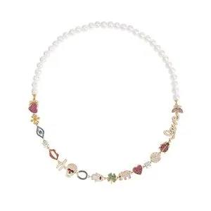 Arte Madrid Seaside Treasures Emoji Pearl Necklace - Gray/yellow