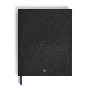 Montblanc Large Notebook In Grain Leather, Lined Pages - Black