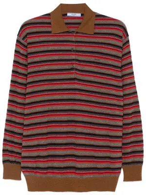 Prada Striped Cashmere Polo - Multi