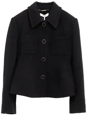 Chloé Wool Blend Jacket With Buttons - Black