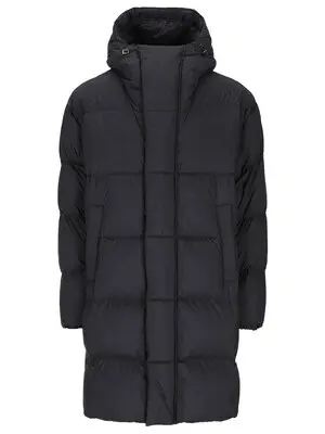 Herno Long Down Jacket With Hood - Grey
