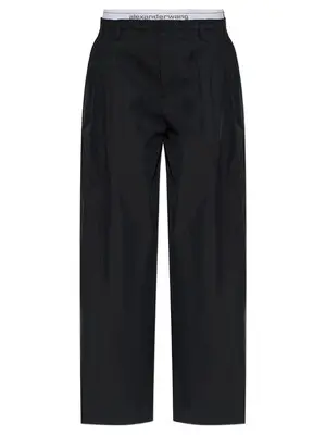 Alexander Wang High-waisted Tailored Pants With Logo Elastic - Black