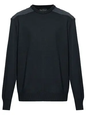Paul & Shark Soft Cool Touch Wool Sweater With Typhoon Details - Black