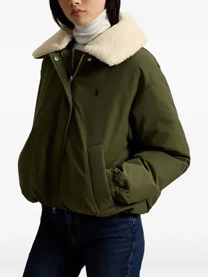 Polo Ralph Lauren Shearling Collar Windbreaker Jacket - Green