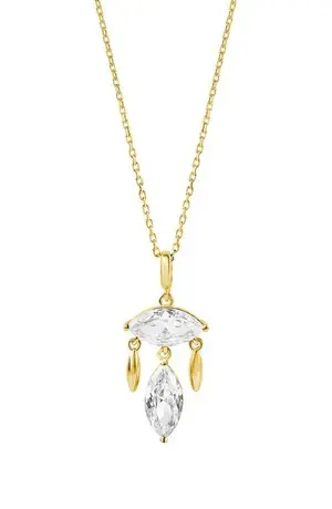 SHYMI Marquise Chandelier Pendant Necklace Gold/clear