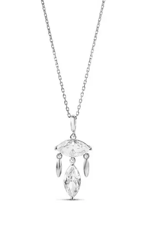 SHYMI Marquise Chandelier Pendant Necklace Silver