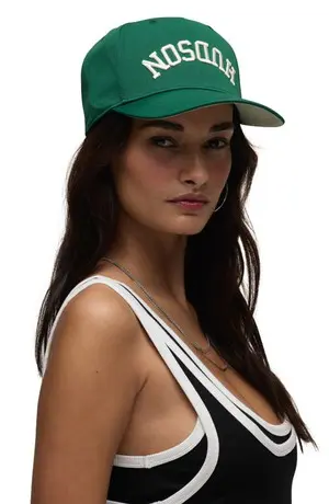 Hudson Jeans Embroidered Reverse Logo Baseball Cap