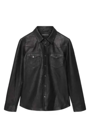 John Varvatos Sage Leather Shirt Jacket