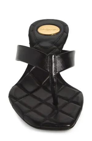 Saint Laurent Plexiglas Cassandre Heel Flip Flop - Nero
