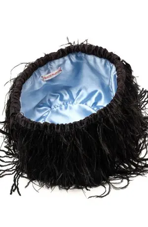 FRANCES VALENTINE Faux Feather Satin Bag