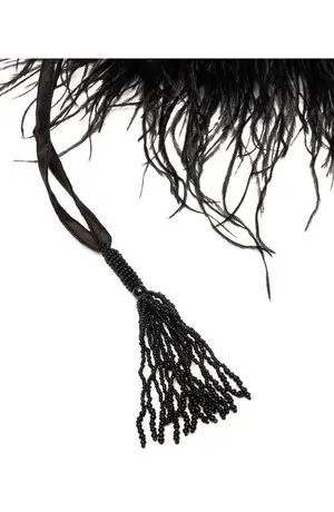 FRANCES VALENTINE Faux Feather Satin Bag