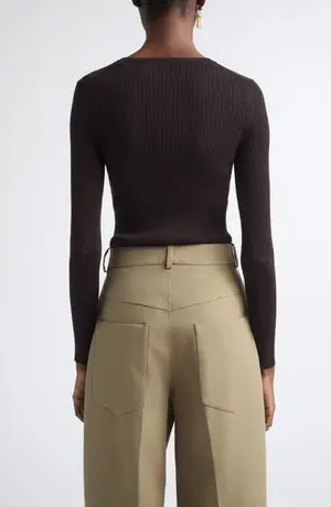 NACKIYE Merino Wool & Silk Henley Sweater