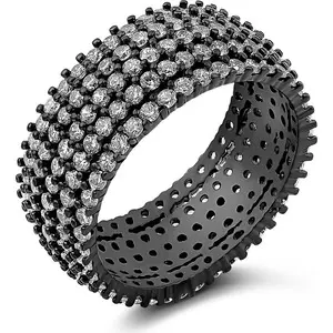 SHYMI Pave Cigar Band Ring Black