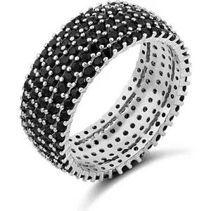 SHYMI Pave Cigar Band Ring - Silver/black