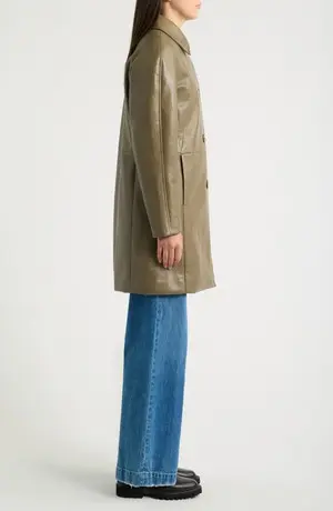 Bernardo Recycled Leather Jacket - Muted Khaki