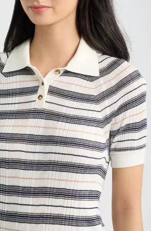 Rag & Bone Teresa Striped Silk Blend Polo