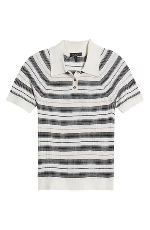 Rag & Bone Teresa Striped Silk Blend Polo
