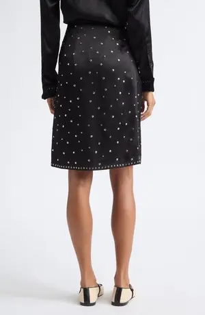 WALES BONNER Cosmic Studded Faux Wrap Midi Skirt