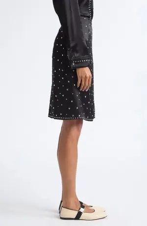WALES BONNER Cosmic Studded Faux Wrap Midi Skirt