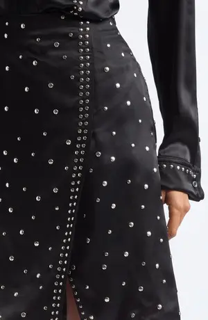 WALES BONNER Cosmic Studded Faux Wrap Midi Skirt