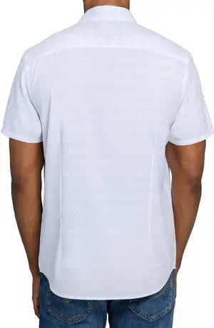 W.R.K Slim Fit Micro Geo Short Sleeve Performance Button-up Shirt